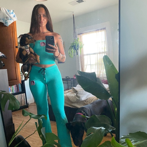 omighty | Tops | O Mighty Aloha Set In Turquoise | Poshmark